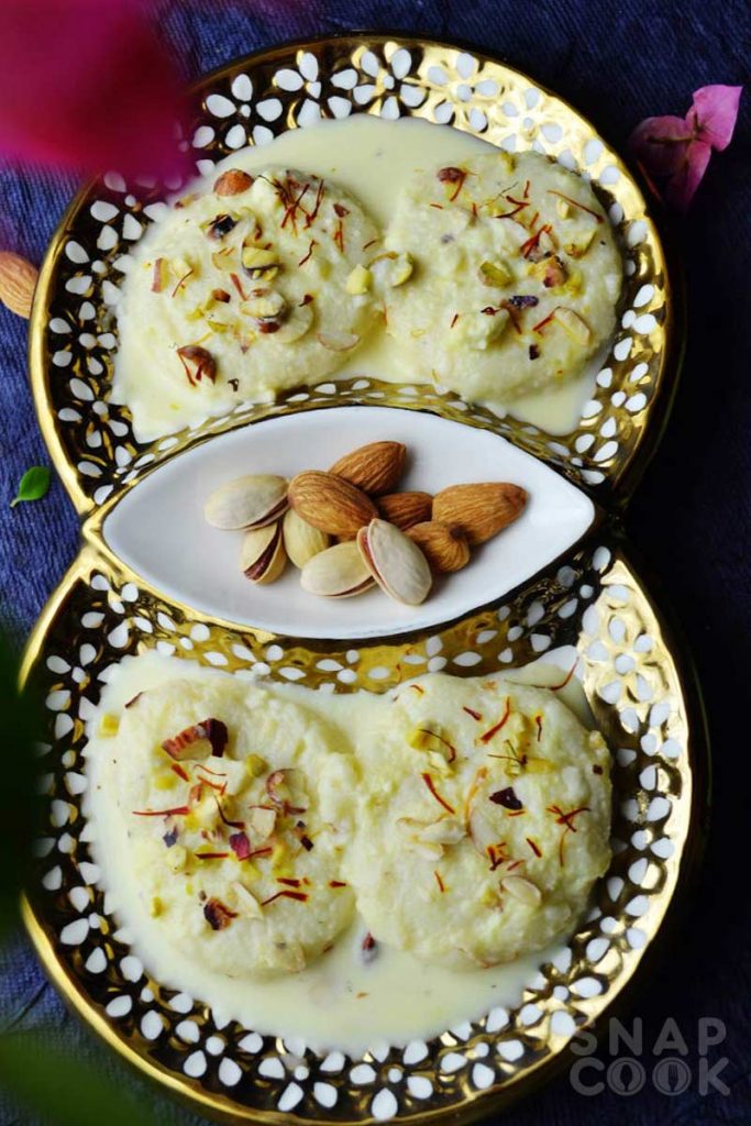 Rasmalai recipe - how to make vrat ki rasmalai - SnapCook